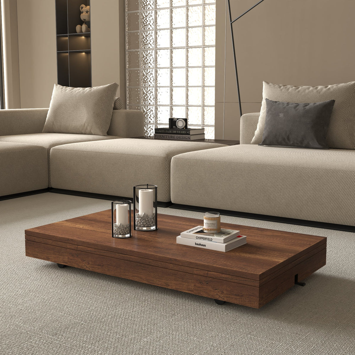 Zen Extendable Coffee to Dining Table - Dark Walnut