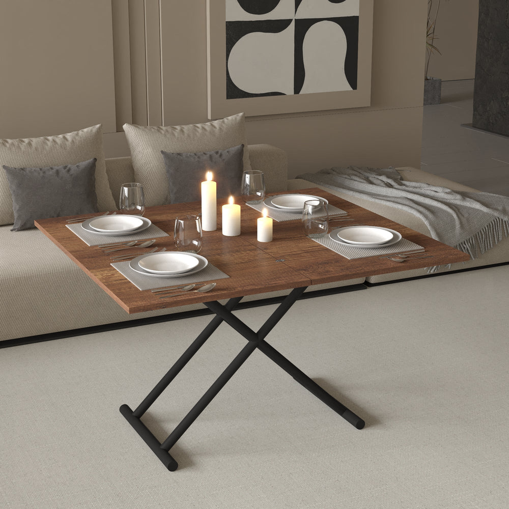Zen Extendable Coffee to Dining Table - Dark Walnut