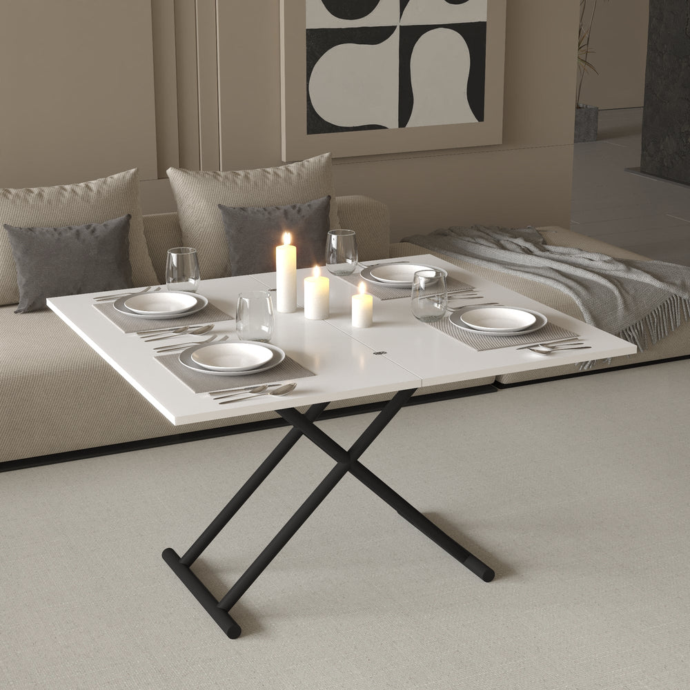 Zen Convertible Coffee to Dining Table – White