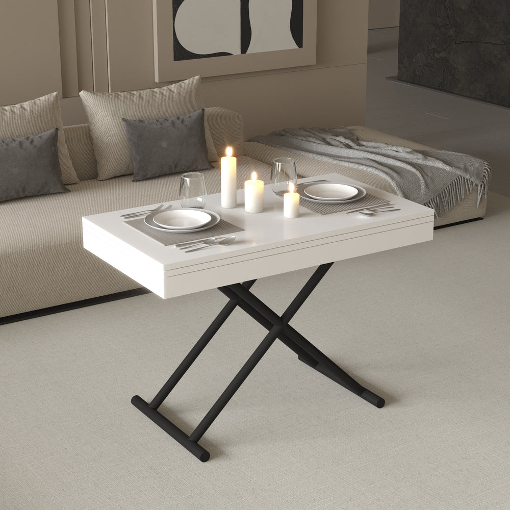 Zen Convertible Coffee to Dining Table – White