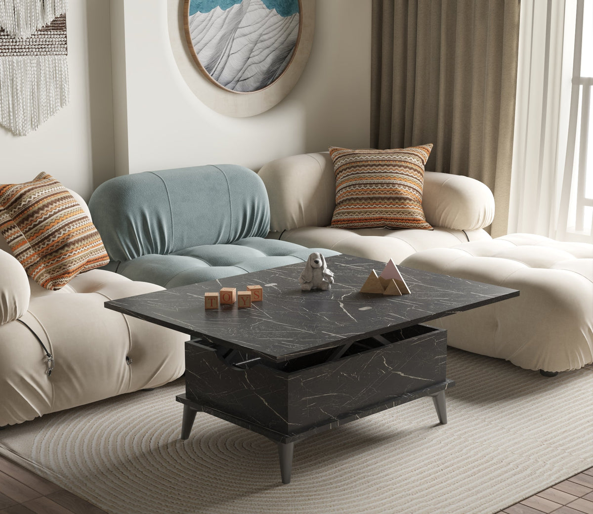 Magic Marble Extendable Coffee & Dining Table