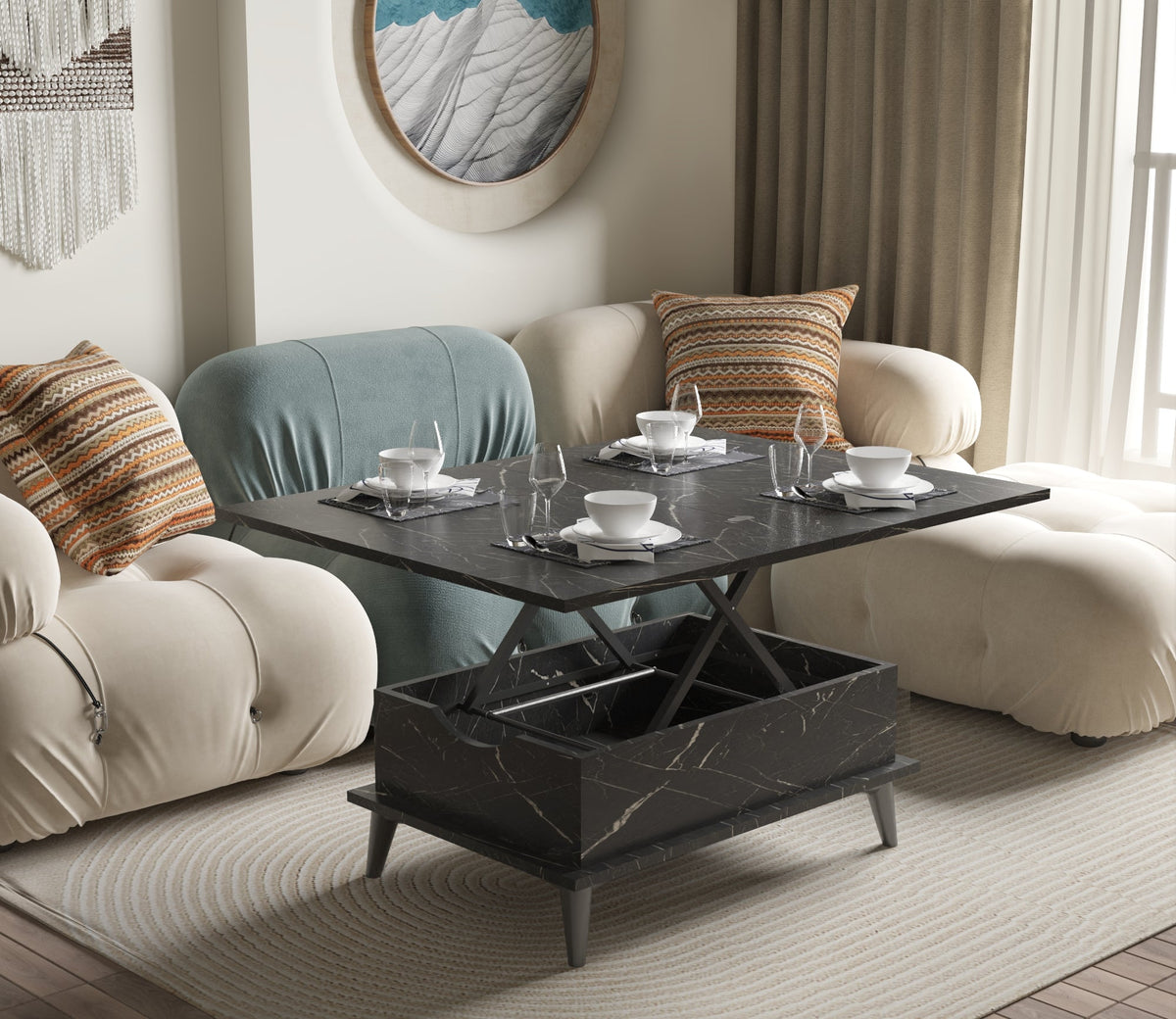 Magic Marble Extendable Coffee & Dining Table