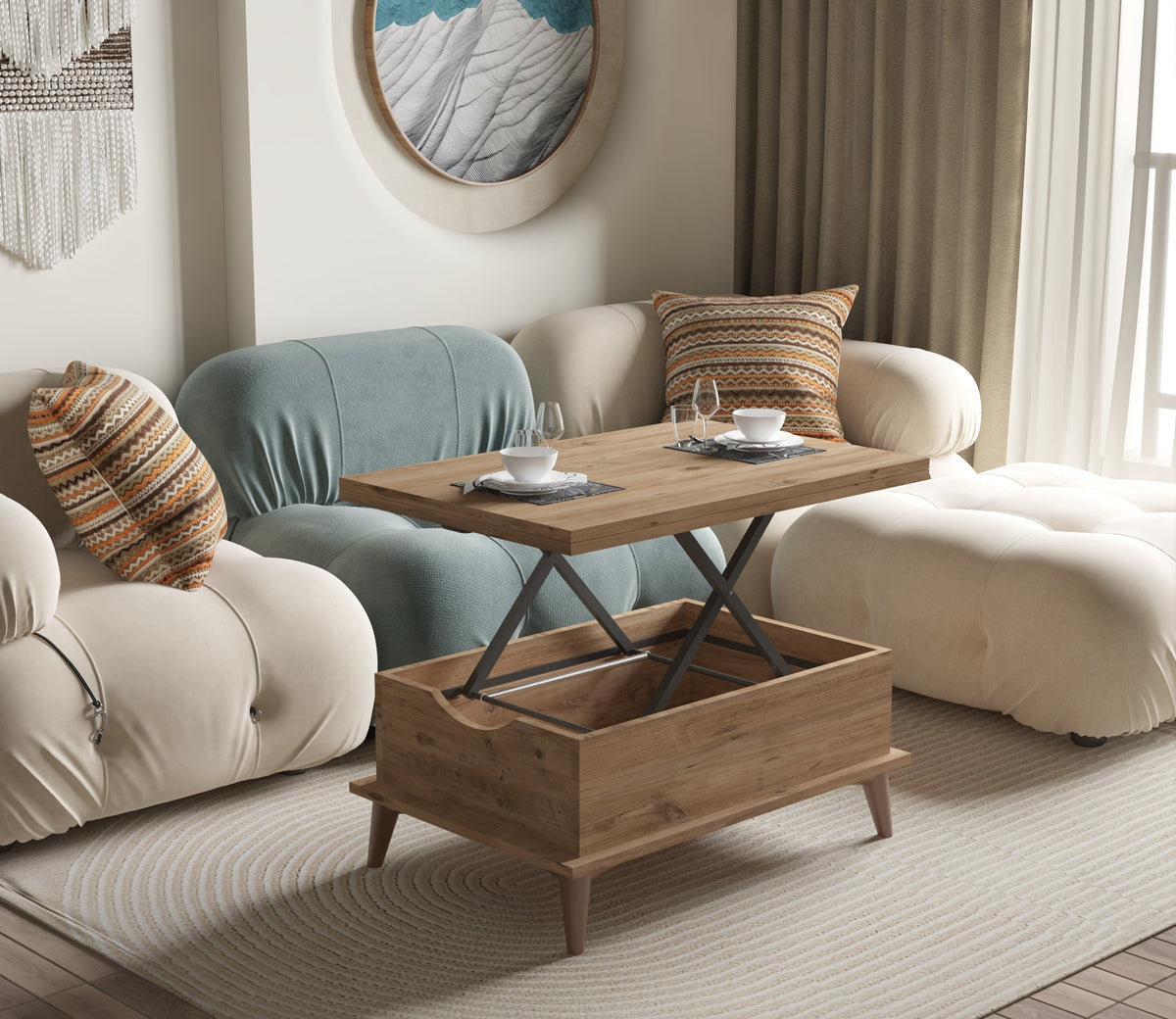 Magic Walnut Extendable Coffee & Dining Table