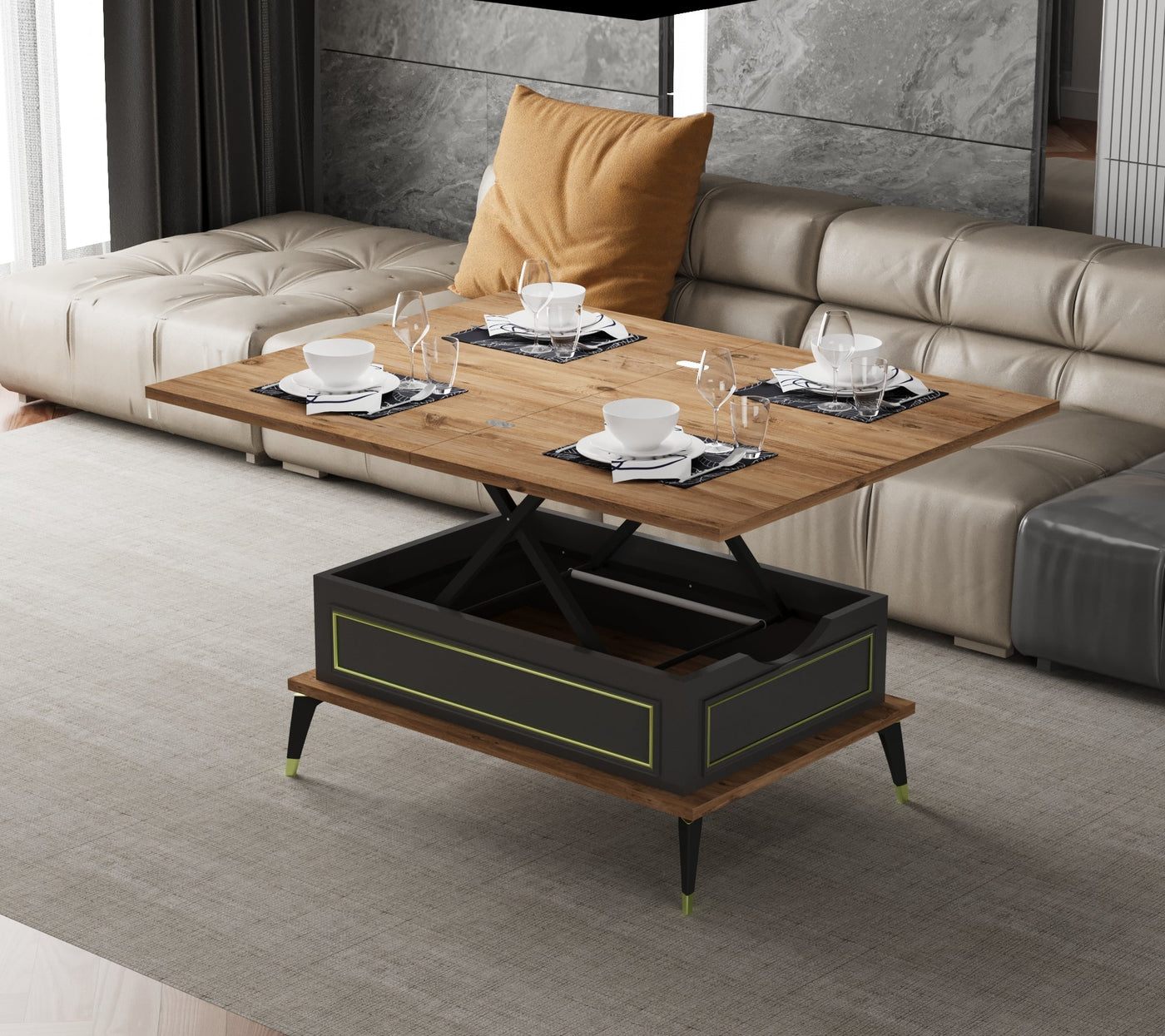 Multifunctional Extendable Coffee Table | Up to 6 Person Dining