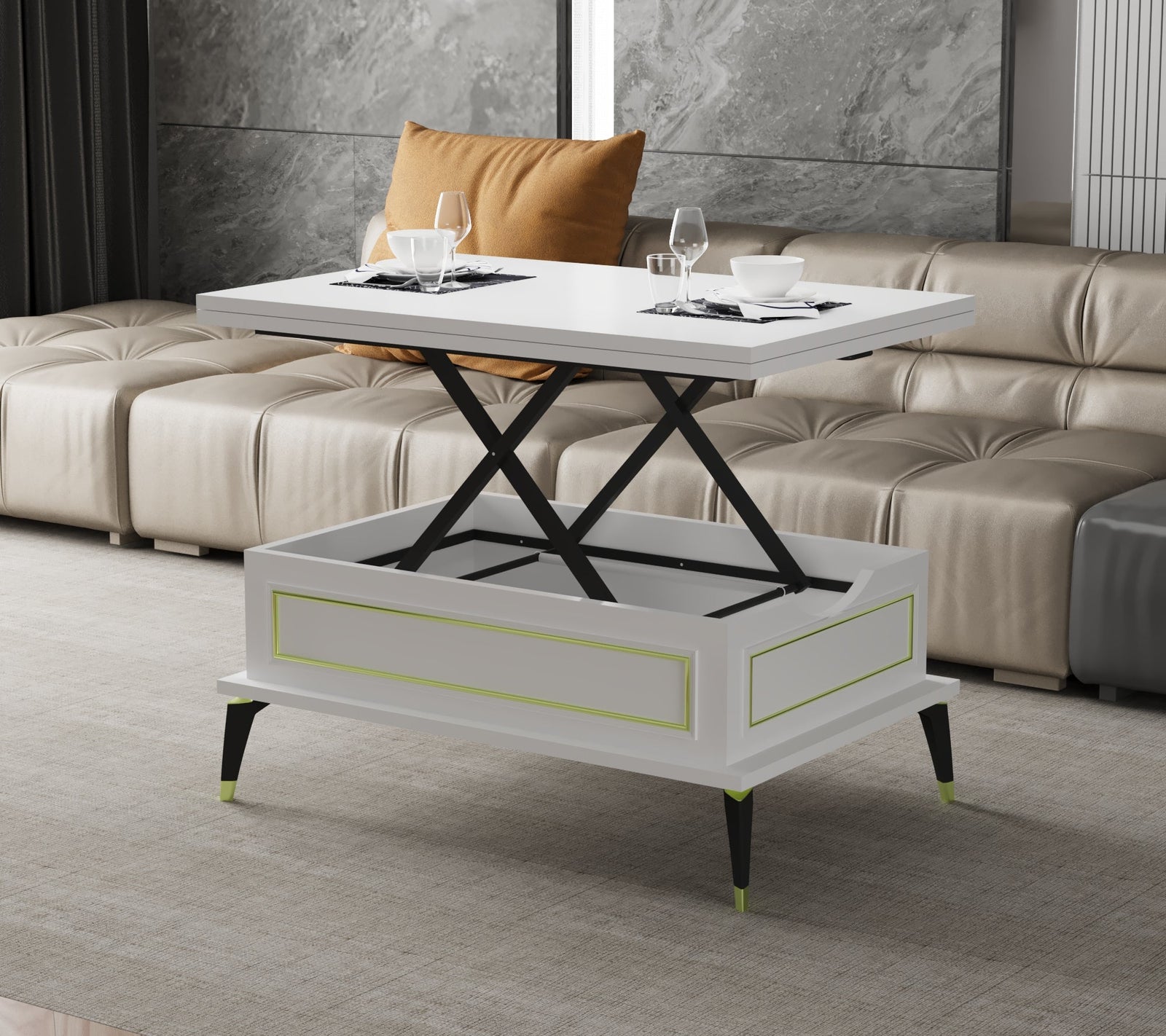 Ocean Coffee Table & Dining Table 6 IN 1